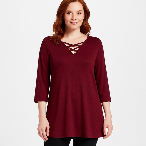 Absolute Angel | Tops | Absolute Angel Tunic Maroon 2x | Poshmark